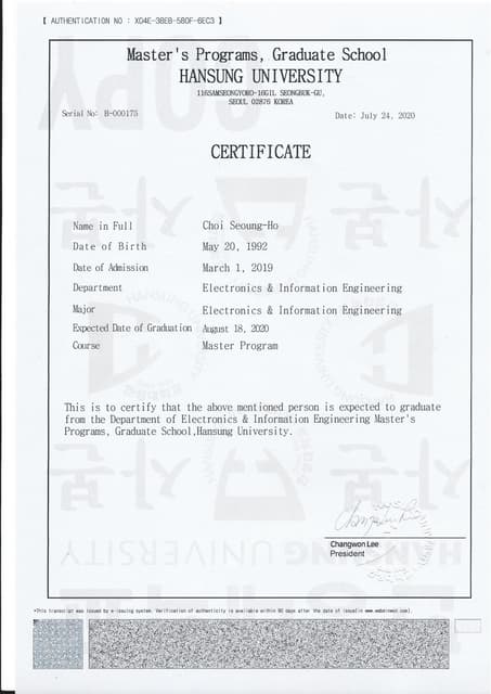 Master korea grades | PDF