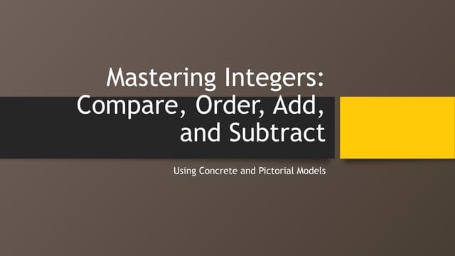 Introduction to integers | PPT