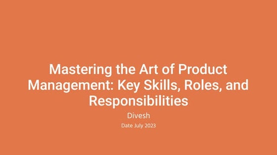 Product management : An Introduction | PPT