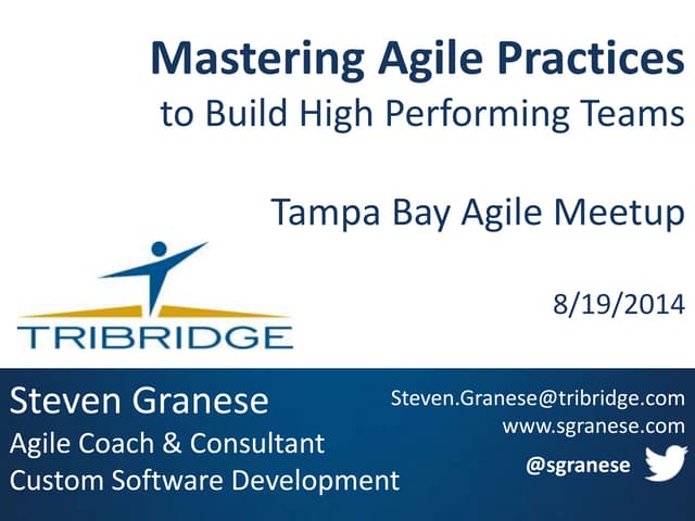 Mastering Agile Practices To Build High Performing Teams Ppt