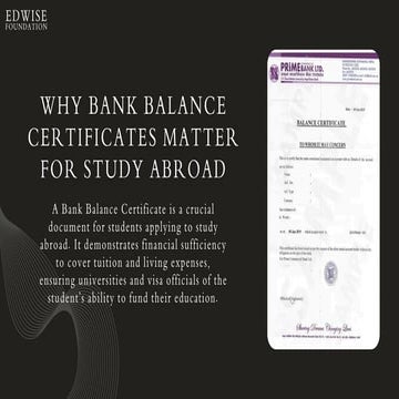 Mastering Bank Balance Certificates for Study Abroad Success. | PDF