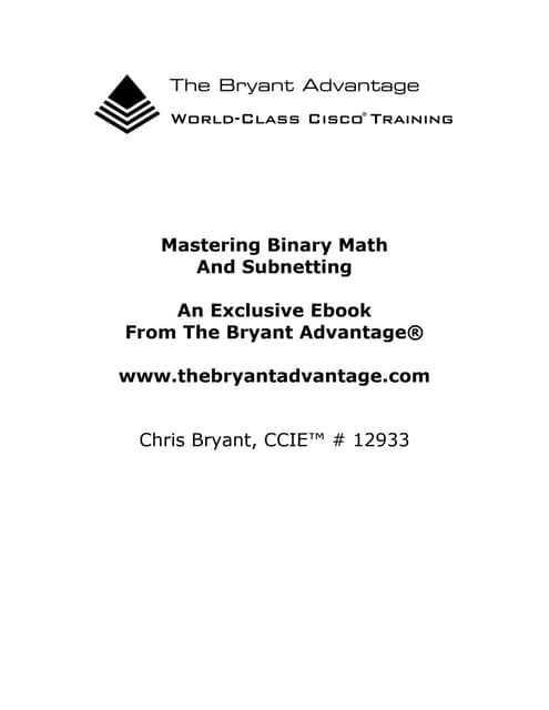 Mastering Binary Mathandsubnetting Pdf