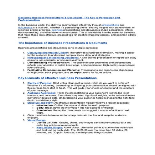 Mastering Business Presentations & Documents_ The Key to Persuasion and Professionalism.docx
