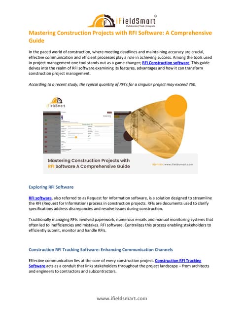 A guide to construction RFIs including construction management software ...