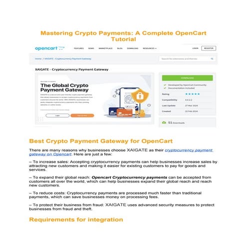 Mastering Crypto Payments_ A Complete OpenCart Tutorial | PDF