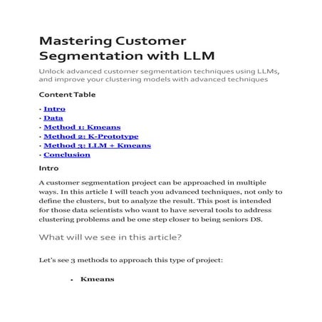 Mastering Customer Segmentation With Llmpdf Computing Technology