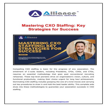 Mastering CXO Staffing - Key Strategies for Success | PDF