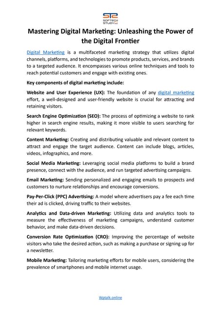 Digital Marketing and types of digital marketing | PDF