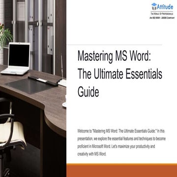 Mastering in MS Word.pptx | Desktop Publishing | Computer Software and ...