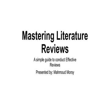 Online Lecture _Mastering Literature Reviews | PPTX