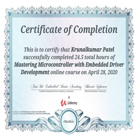 Certificate - Mastering Microcontroller with Embedded Driver ...