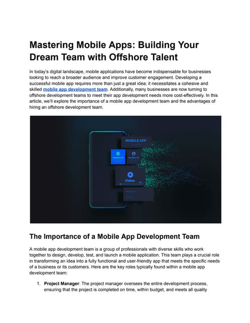 Unlocking the Power of Offshore Software Development | PDF