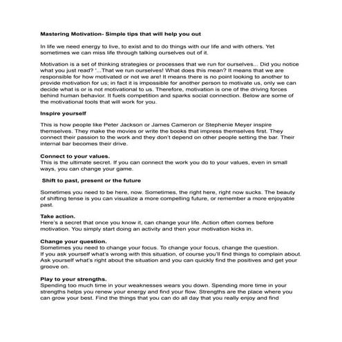 Mastering motivation | PDF