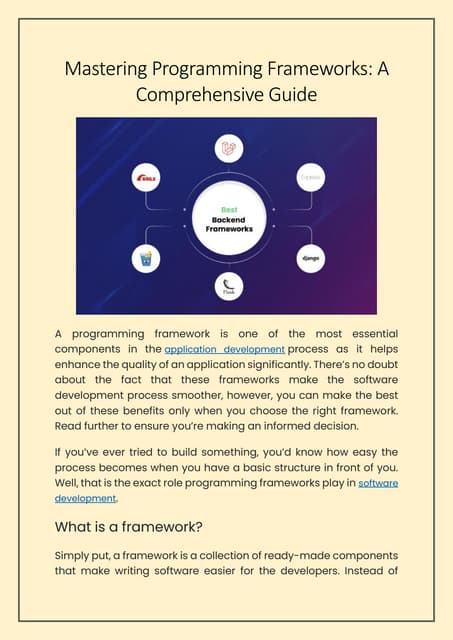 Mastering Programming Frameworks A Comprehensive Guidepdf Web Development Internet