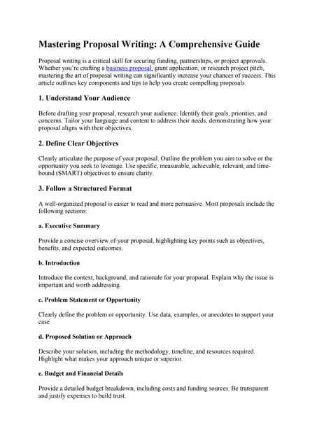 Mastering Proposal Writing || assignment helpmate | PDF Mastering Proposal Writing || assignment helpmate | PDF