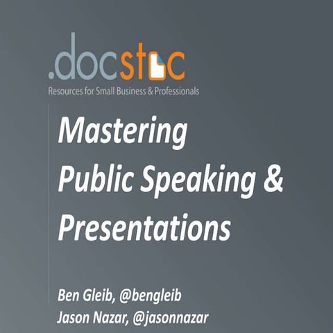 Mastering Public Speaking and Presentations | PPT