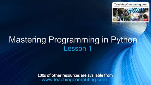 Mastering Python Lesson1 Ppt 8061