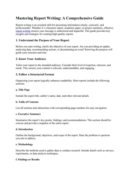 Mastering Report Writing || assignment helpmate | PDF Mastering Report Writing || assignment helpmate | PDF