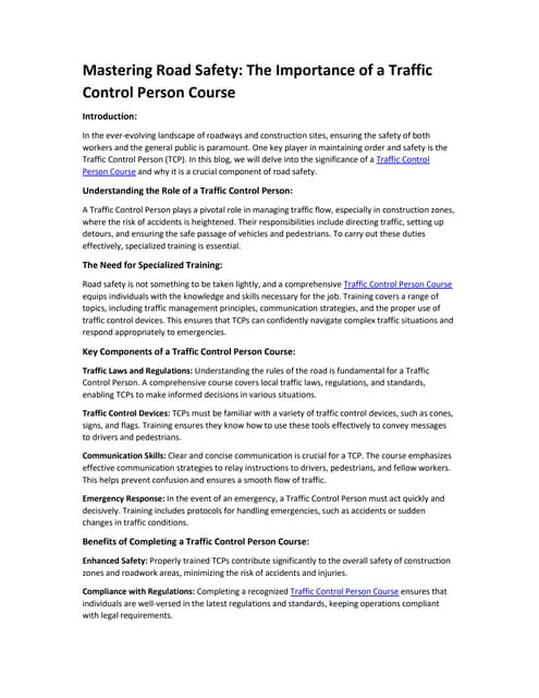 Everything about Traffic Controller Security Guards.pdf | First Aid | Injuries