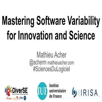 Mastering Software Variability For Innovation And Science Ppt
