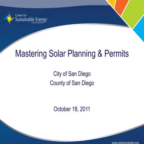 Mastering solar planning & permits presentation 10182011 | PDF