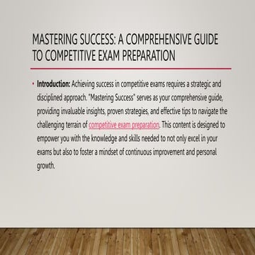 Mastering Success a Comprehensive Guide to Competitive Exam Preparation ...