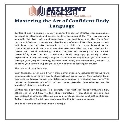 Mastering the Art of Confident Body Language.pdf | Family and Relationships