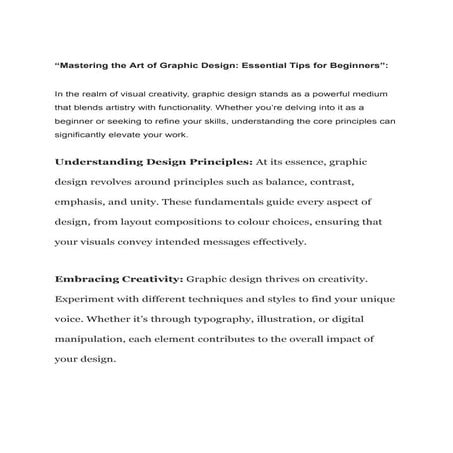 "Mastering Graphic Design: Essential Tips and Tricks for Beginners and ...