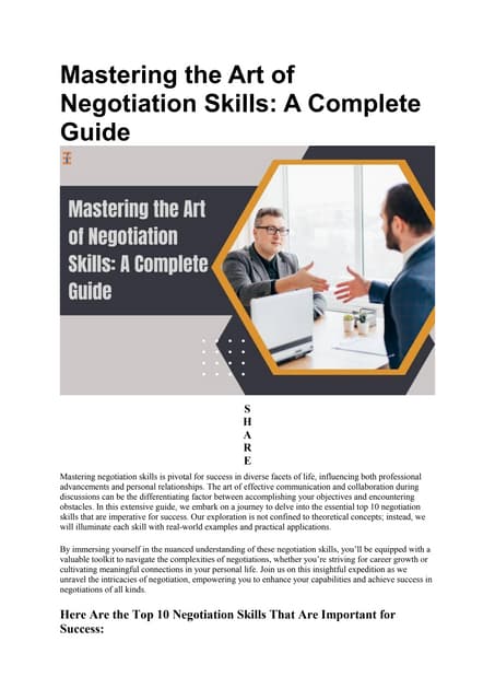 Negotiation skills | PPTX