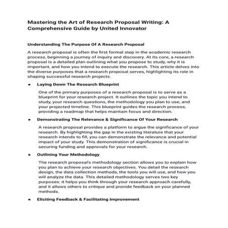 United Innovator's Expert Guide to Mastering Research Proposal Writing ...