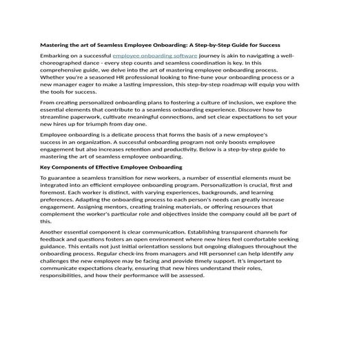 Mastering the art of Seamless Employee Onboarding A Step-by-Step Guide for Success.docx
