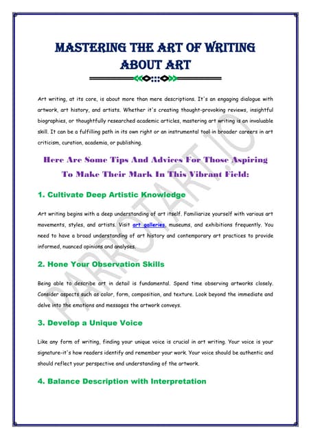 Artistic processes | PPT