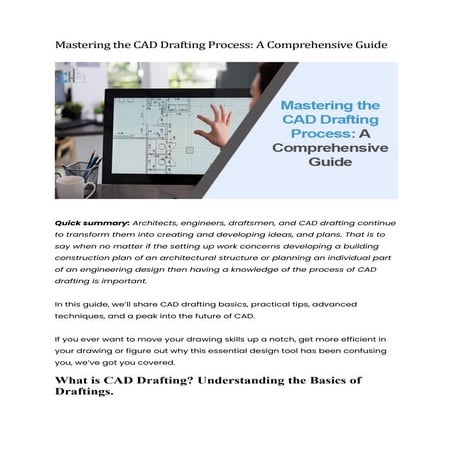 Mastering the CAD Drafting Process: A Comprehensive Guide | PDF