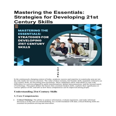 Mastering the Essentials: Strategies for Developing 21st Century Skills ...