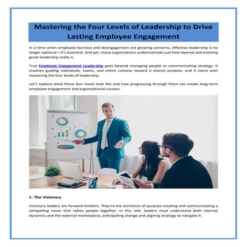Mastering the Four Levels of Leadership to Drive Lasting Employee ...