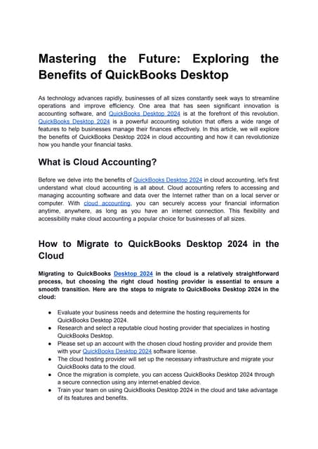 QuickBooks Desktop 2024: A Comprehensive Guide | PDF | Computing | Technology & Computing