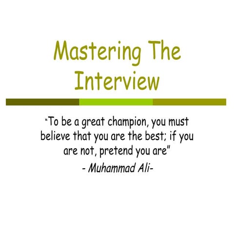 Mastering the Job Interview | PPT | Resume Writing and Advice | Job Search
