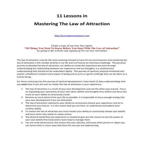 Mastering the law of attraction | PDF