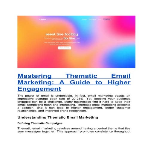 Mastering Thematic Email Marketing books | DOCX