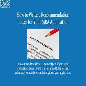 Mastering the MBA Recommendation Letter. | PPT