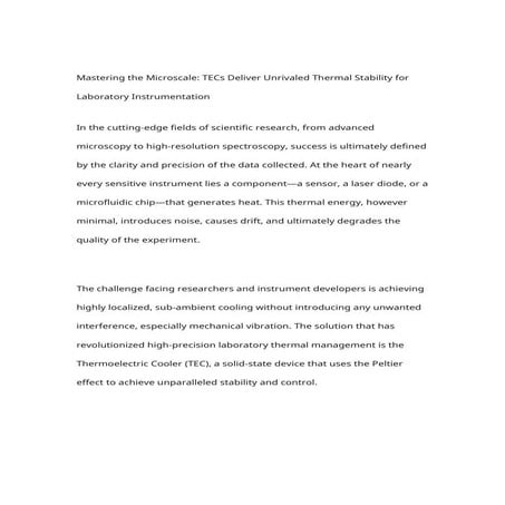 Mastering the Microscale TECs Deliver Unrivaled Thermal Stability for ...
