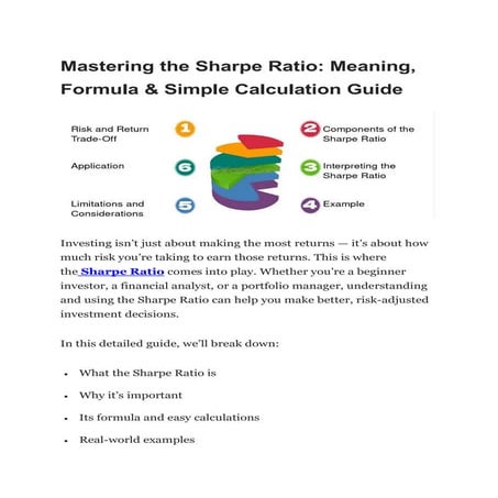 Mastering the Sharpe Ratio: Meaning, Formula & Simple Calculation Guide ...