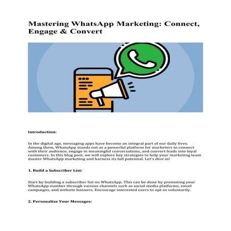 Mastering WhatsApp Marketing connect, Engage, Convert.docx