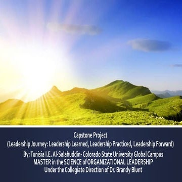 Master in the science of organizational leadership capstone project | PPTX