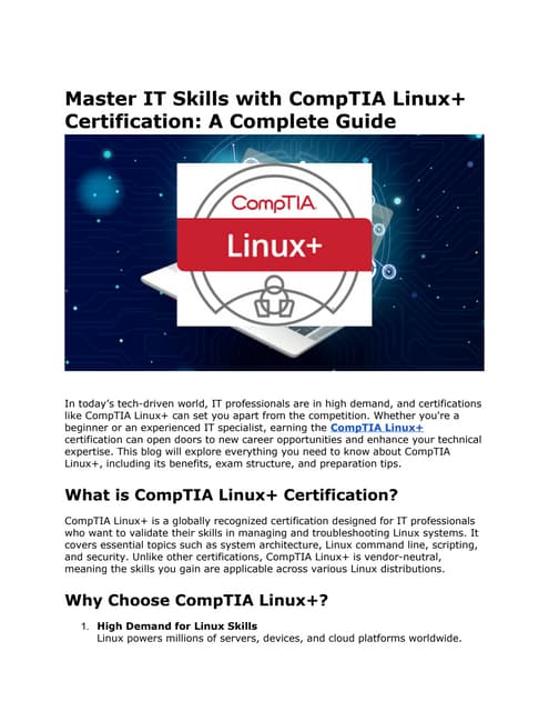 Master It Skills With Comptia Linux Certification A Complete Guidedocx
