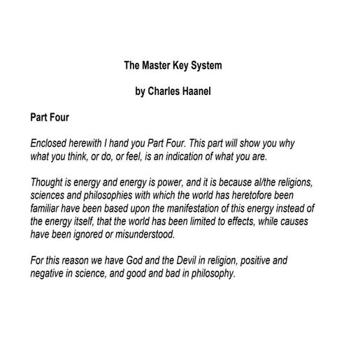 Master key system part 04 | PPT