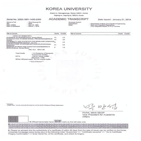 Master korea grades | PDF