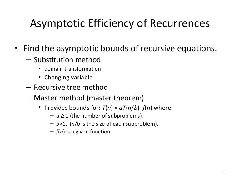 Master Method Theorem