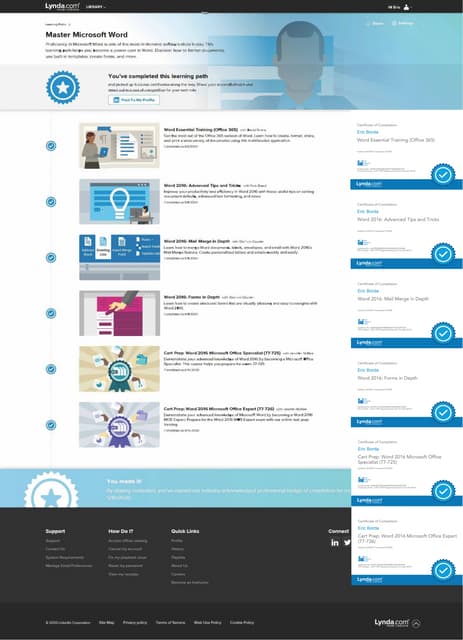 MOS Certifications Transcript | PDF