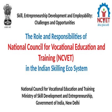 National Council for Vocational Education and Training | PPTX